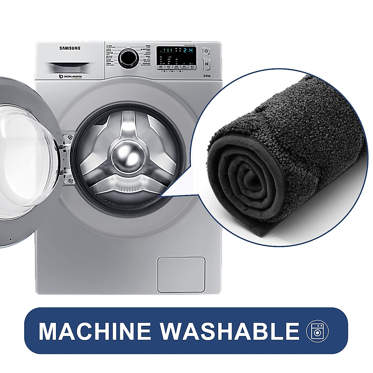 COSY HOMEER Indoor Door Mat Floor Mats Dirt Trapper Rug Wet Shoes and Paws, Front Door Outside Entry Welcome Outdoor Entrance Dog Cat Rugs, Anti Slip Machine Washable,20"x32",Black