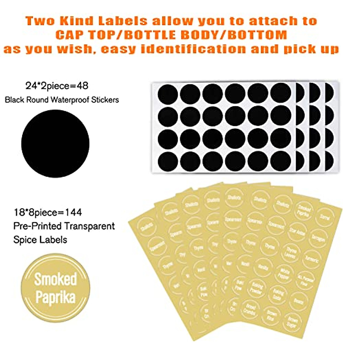 36 Pack Spice Jars with Label, 4 Oz Glass Clear Seasoning Jars, Square Spice Bottles with Shaker Lids and Airtight Metal Caps, Chalk Marker and Collapsible Funnel