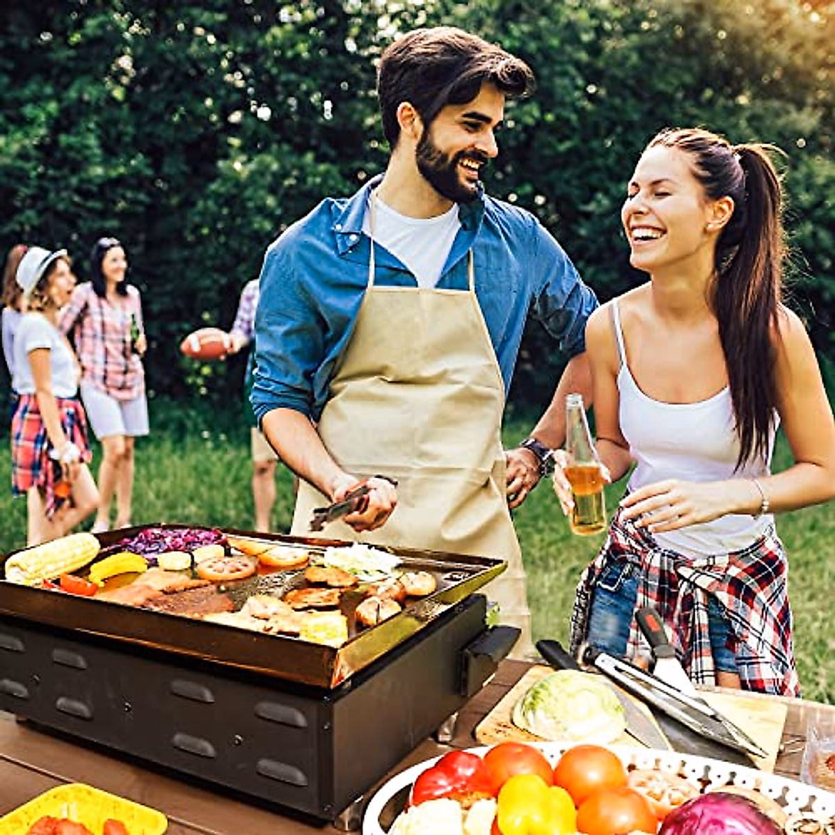 Portable Propane Gas Grill 23 in,Tabletop Griddle with 3 Burners, Stainless Steel Ideal for Outdoor Cooking, Camping, Tailgating or Picnicking Generic-111