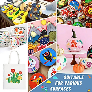 28 Metallic Colors Acrylic Paint Markers, Dual Tip Acrylic Paint Pens for Rock Painting, Black Paper, Wood, Canvas, Stone, Glass, Ceramic, DIY Crafts Making Art Supplies (Brush Tip and Round Tip)