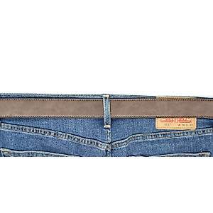 BC Belts Leather Belt Strap with Vintage Distressed Texture 1.5" Wide with Snaps (Dark Brown-L)