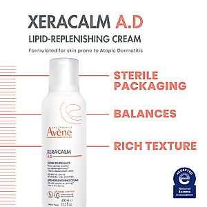 Avene XeraCalm A.D Lipid-Replenishing Cream, Atopic Dermatitis, Eczema-Prone, No Preservatives, Fragrance-Free, 6.7 Oz