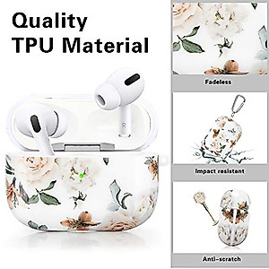 AirPods Pro 2nd Generation/1st Generation Case-KOREDA Cute Printed Design Hard Case for Airpods Pro 2, Shockproof Protective Cover for Airpods Pro Case (2022/2019) with Keychain for Girls Women Men