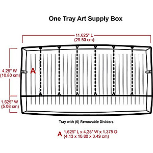 ArtBin 6891AG 1-Tray Art Supply Box, Portable Art & Craft Organizer with Lift-Up Tray, [1] Plastic Storage Case, Gray/Black
