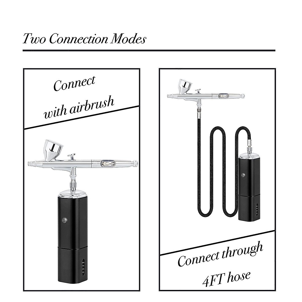 Casubaris cordless Portable Airbrush kit with Compressor,Rechargeable and replaceable auto Stop Dual Action air Brush Pen,Match Different Airbrush Guns for Barbers Model Painting Nail Art Craft Makeup
