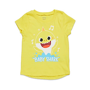 Pinkfong Baby Shark Toddler Girls 3 Pack T-Shirts Pink/Yellow/Blue 3T