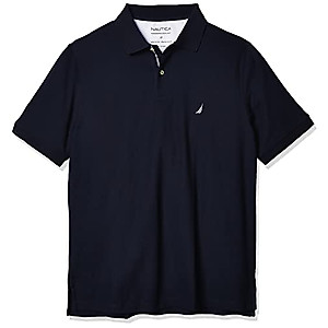 Nautica Men's Classic Fit Short Sleeve Solid Performance Deck Polo Shirt, Navy, 3XLT Tall