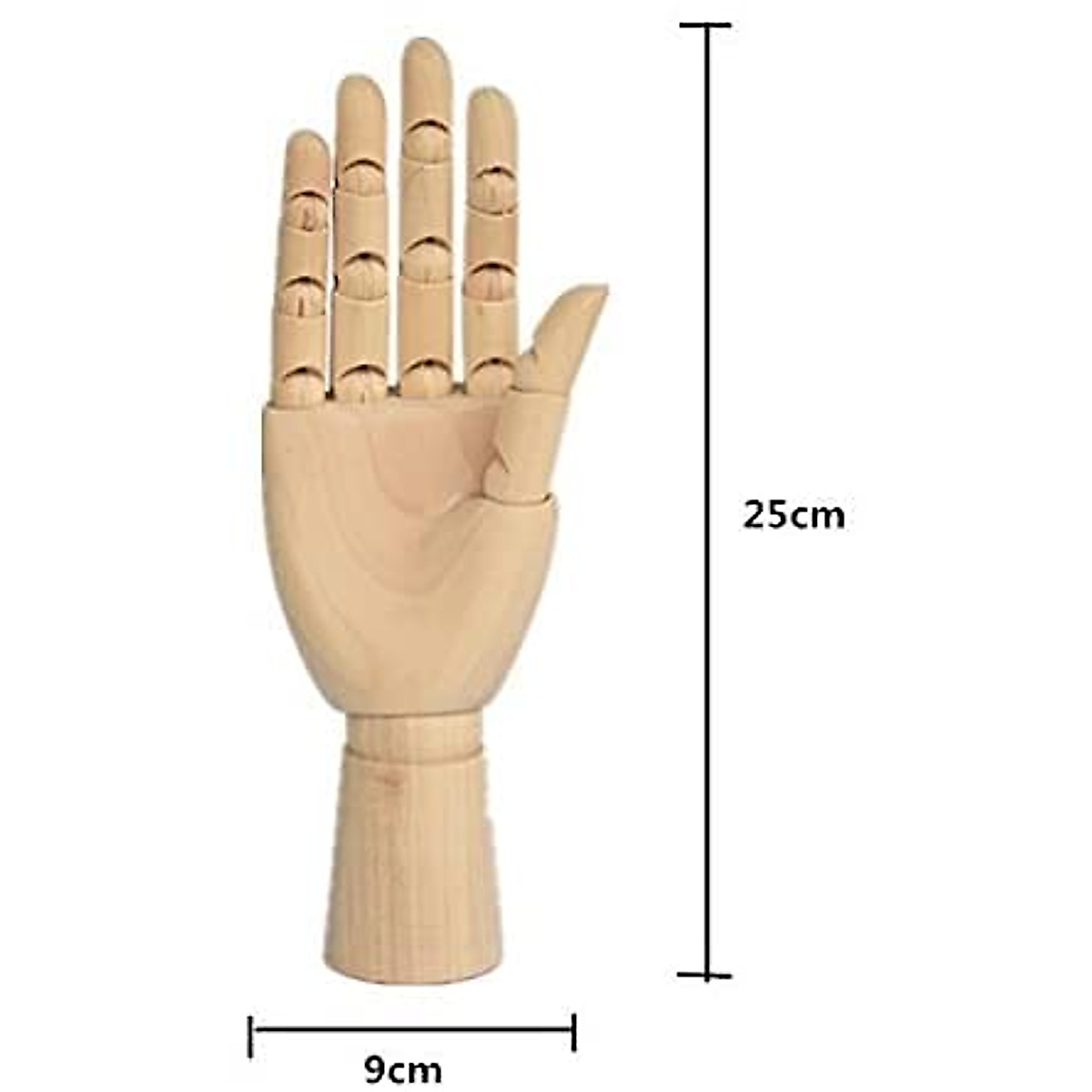 Wood Artist Drawing Manikin Articulated Mannequin with Wooden Flexible Fingers 10" Right Hand (10 inches-Right Hand)