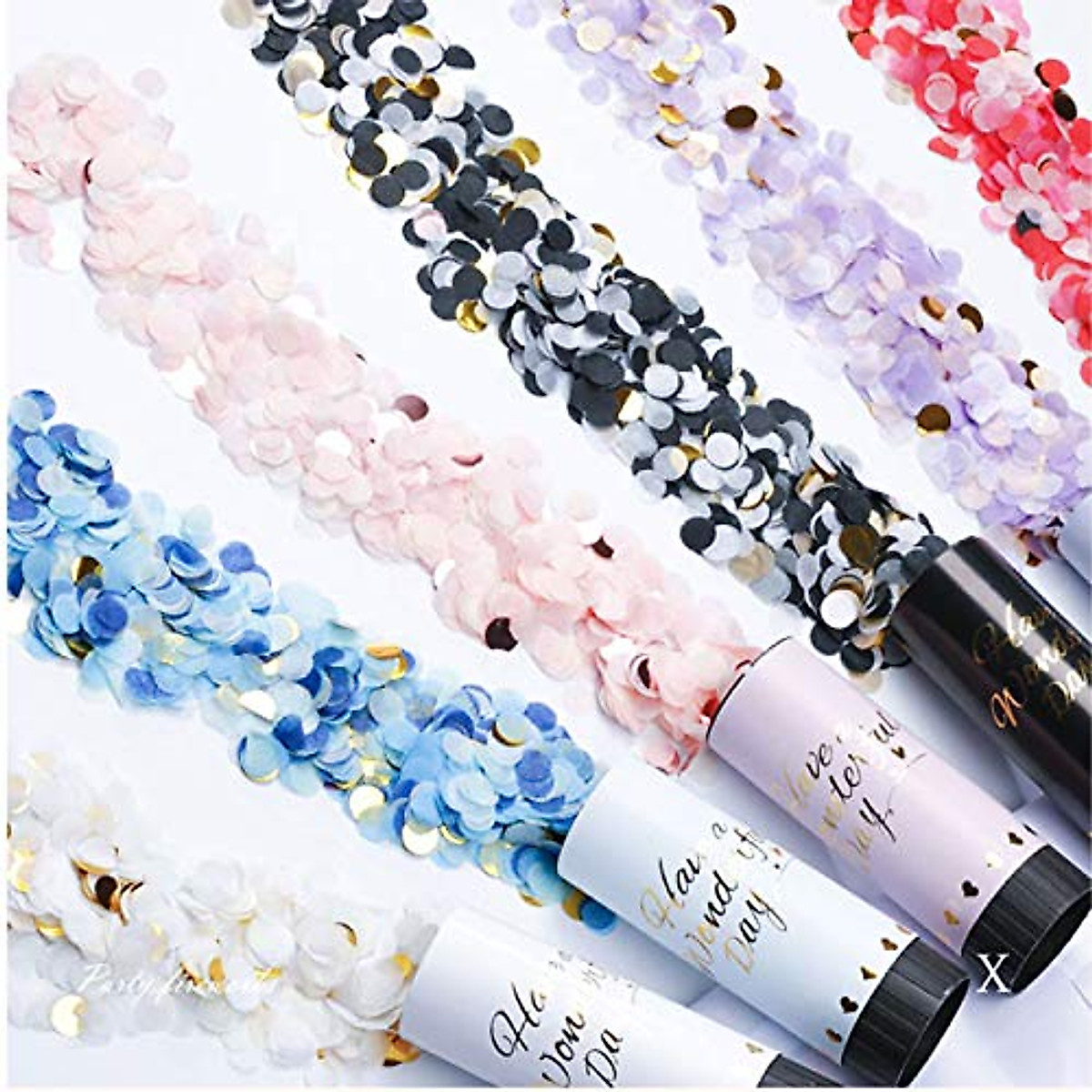 Confetti Cannon，Party Poppers Confetti Shooters Biodegradable Confetti Birthday Confetti 4 Inches-(5pcs) Wedding, New Year Kids Birthday Party Supplies