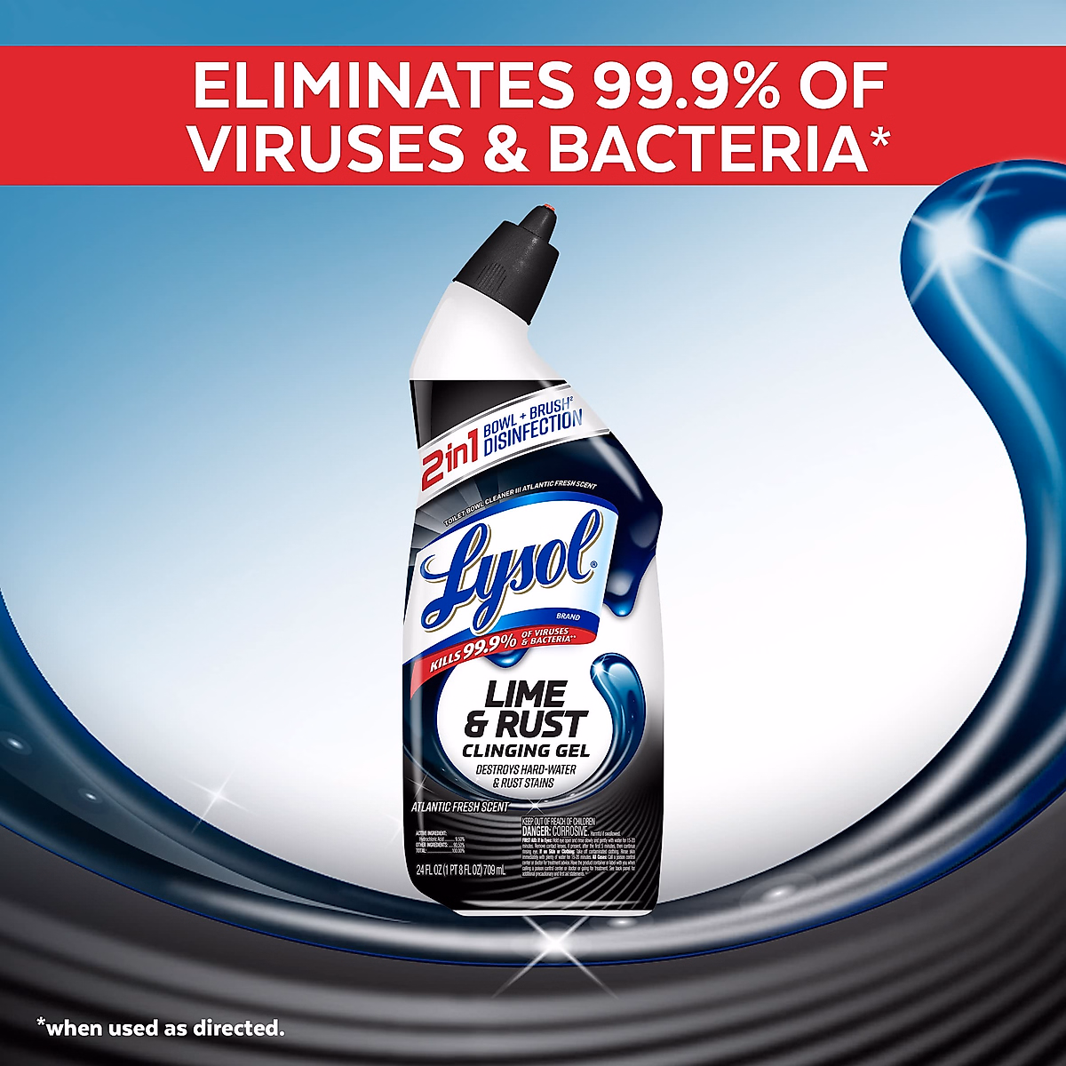 Lysol Lime & Rust Remover Toilet Bowl Cleaner, 48oz (2X24oz), 10X Cleaning Power