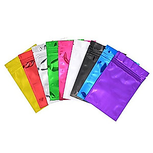 100 Pieces 3x4" Colorful Self Sealing Double-Sided Color Mylar Foil Flat Heat Sealable Bag Food Grade Storage Packing Pouches