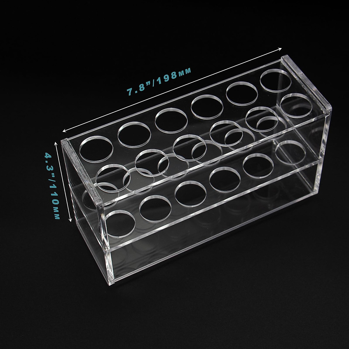 Incontesta Acrylic Test Tube Holder Rack, 2x6 Wells 12 Sockets for 50ML Test Tubes, Clear Acrylic Lab Stand Rack