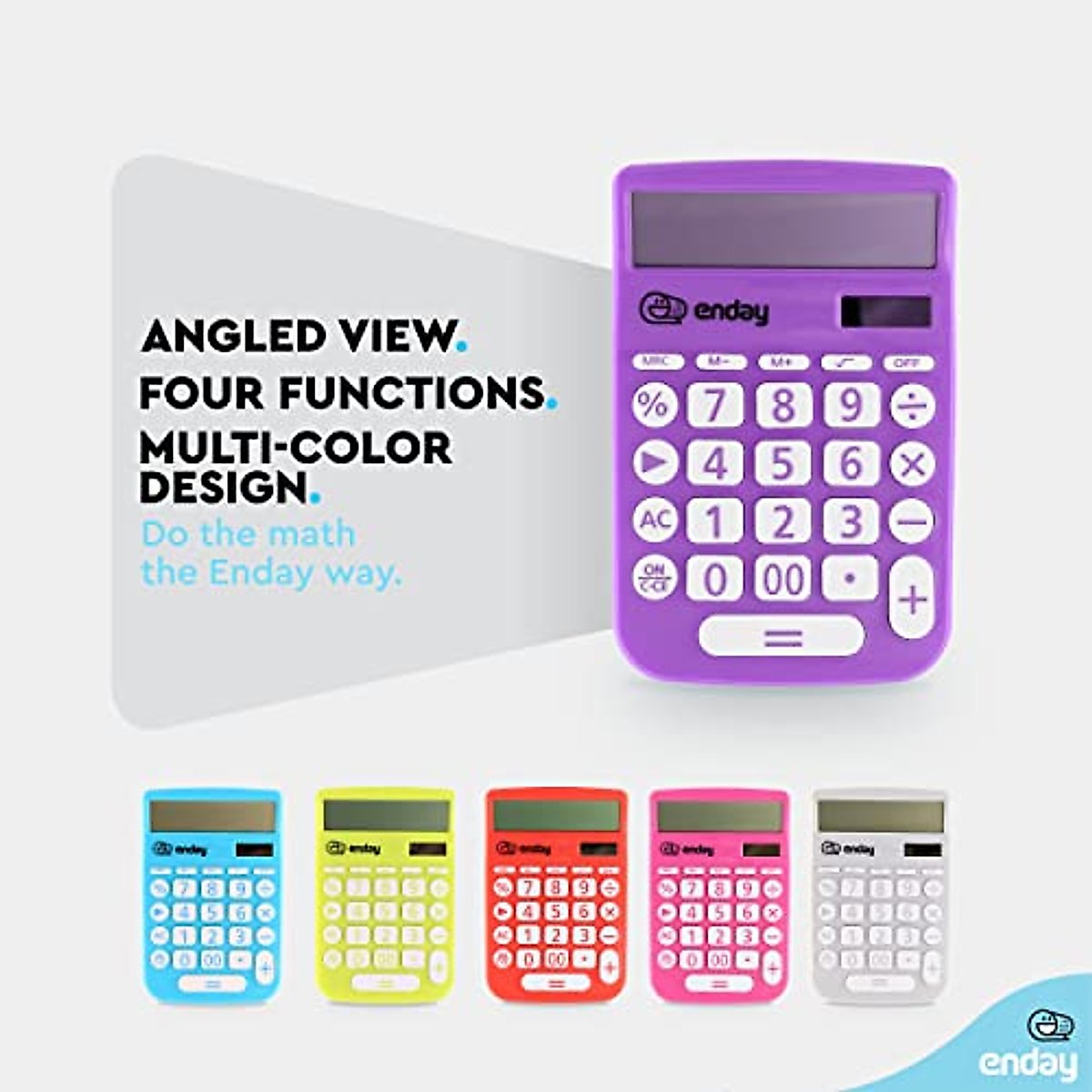 Calculator For Students Purple, Basic Calculator 12 Digits Solar Powered Calculators Large Display Office Desktop Calculator Four Function Handheld Desk Calculator Perfect for Office & School-By Enday