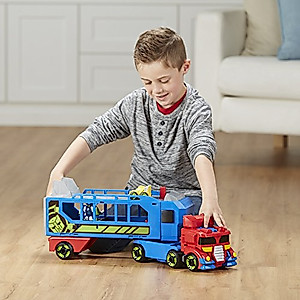 Playskool Heroes Transformers Rescue Bots Flip Racers Optimus Prime Race Track Trailer