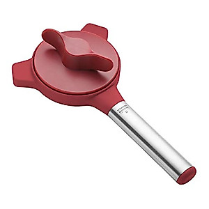 Kuhn Rikon Strain-Free Gripper Opener for Jars and Bottles, 8.75 x 4.25 x 2 inches, Red and Silver