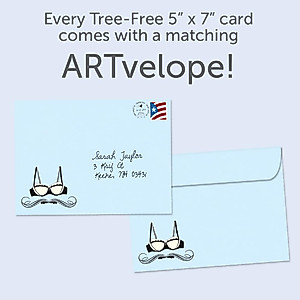 Tree-Free Greetings - Humorous Birthday Cards - Artful Designs - 1 Card + Matching Envelopes - Made in USA - 100% Recycled Paper - 5"x7" - Boob Friends (GO61265)