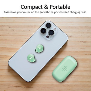 iLuv myBuds Wireless Earbuds, Bluetooth 5.3, Built-in Microphone, 20 Hour Playtime, IPX6 Waterproof Protection, Compatible with Apple & Android, includes Charging Case & 4 Ear Tips, TB100 Mint