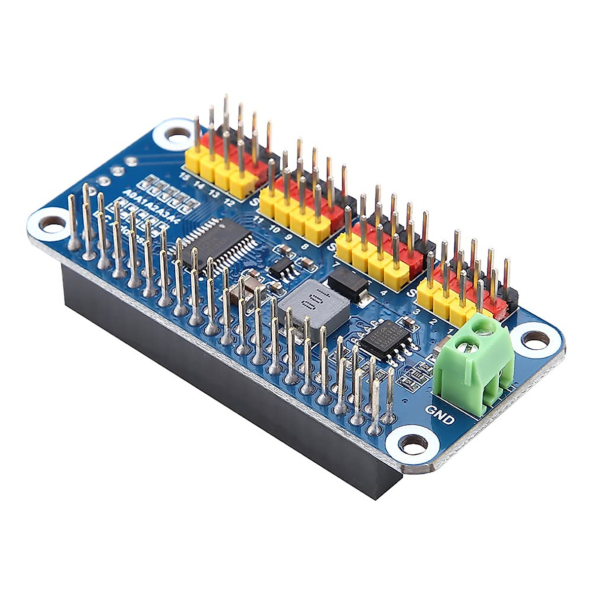 Raspberry Pi Expansion Board,Jadpes Steering Actuator Driver Board 16-Channel 2-Bit Resolution Raspberry Pi PWM Servo Motor IIC Interface Module for Robot