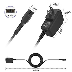 Electric Shaver 4.3V Adapter Power-Supply Cord, Shaver Charger Power Cord for Philips A00390 4.3V 70mA for Philips Norelco oneblade Charger QP2520 Compatible with QP2520/90, QP2520/70, QP2520/72