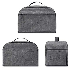 VOSDANS 2 Slice Toaster Cover with Zipper & Open Pockets Kitchen Small Appliance Cover with Handle, Dust and Fingerprint Protection, Machine Washable, Dark Grey (Patent Design)