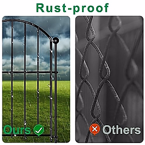 Xeeol Garden Fence 10 Panels, 10ft (L) x 17in (H) Rustproof Metal Wire Flower Bed Garden Fencing Border for Yard, No Dig Animal Barrier for Dog