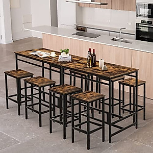 AOOU Dining Table Set for 4, 5 Piece Space Saving Dinette Table, Kitchen Counter with 4 Bar Stools, Sturdy Wood Table Top with Metal Legs for Kitchen, Dining Room, Restaurant, Pub