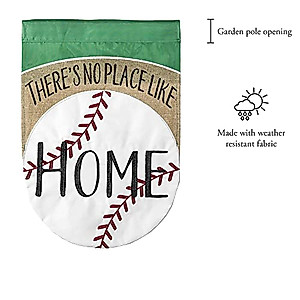 Dicksons There's No Place Like Home White Baseball 19 x 13 Small Polyester Outdoor Hanging Garden Flag