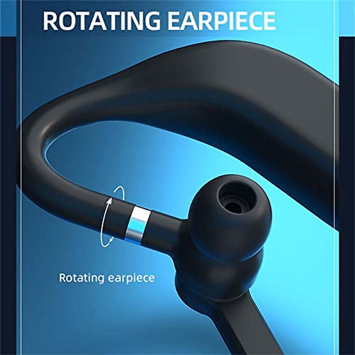 Kmonabie Bluetooth Headset with Microphone, Single Digital Display Wireless Bluetooth Headset 5.0 Wireless Car Driving Earbuds Ipx5 Waterproof Earphone