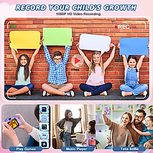 Upgrade Toddler Camera, HD Digital Video Cameras for Toddler, Kids Selfie Camera Toys with 32GB SD Card for 3 4 5 6 7 8 9 Year Old Girls and Boys, Christmas Birthday Gifts for Boys - Purple