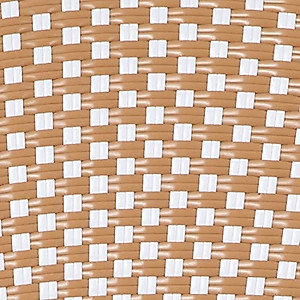 Flash Furniture Lourdes Commercial Grade Bistro Counter Stool, Stackable Indoor/Outdoor Dining Stool, 26"High, Natural/White-Light Natural Finish, Set of 2