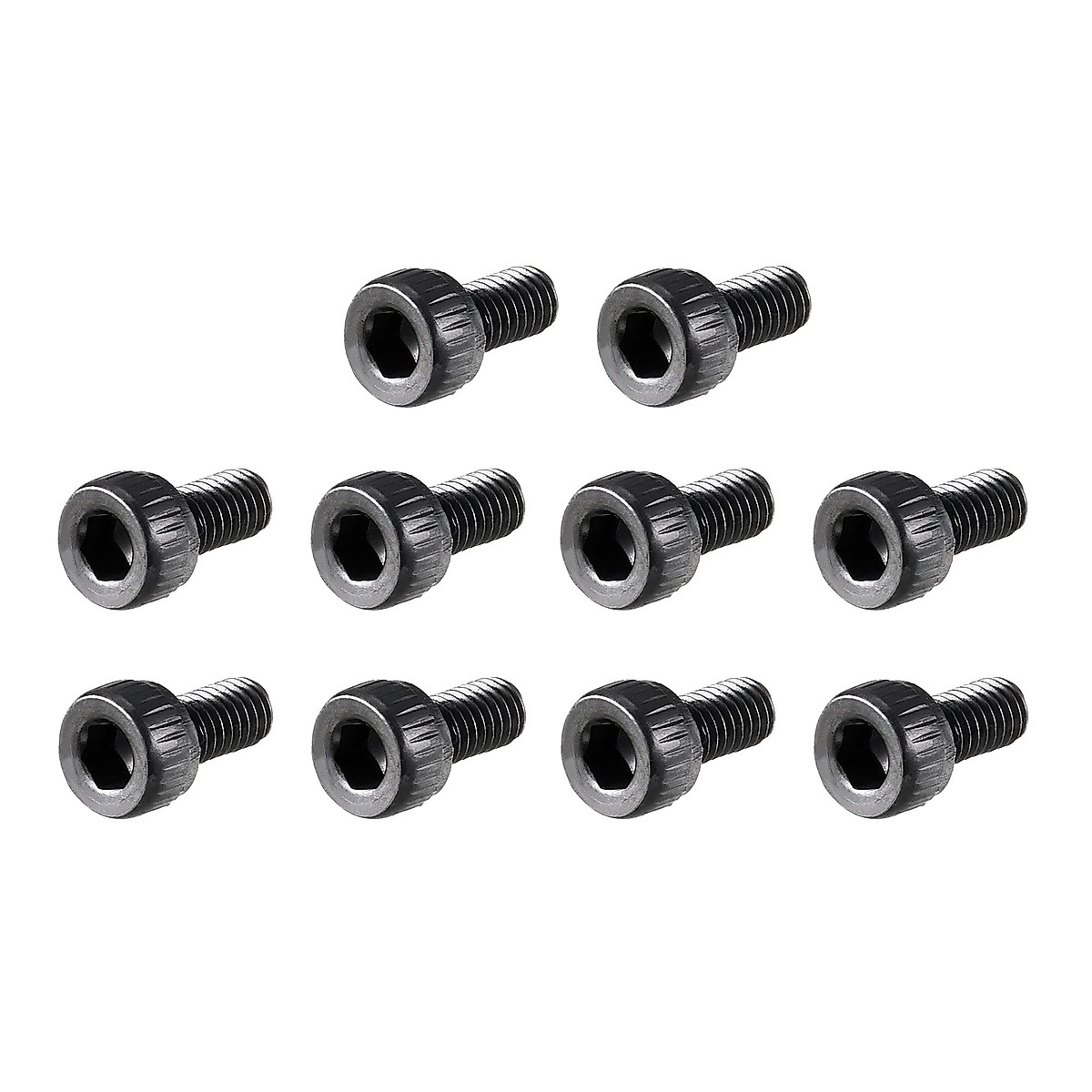 uxcell M3 x 6mm Alloy Steel Hex Bolt Socket Head Cap Screws Black 100 Pcs