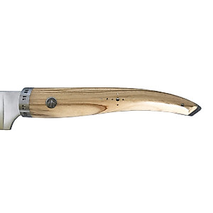 Laguiole en Aubrac Cuisine Gourmet Stainless Fully Forged Steel Made In France Cook's Chef's Knife With Olivewood Handle, 6-in / 15cm
