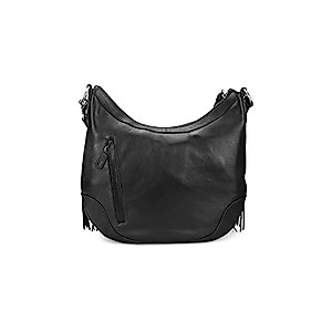 Frye Melissa Woven Large Scooped Hobo, Black