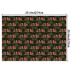 ZINTBIAL Funny Christmas Wrapping Paper for Kids Adults - Xmas Gift Wrap with Red/Black Plaid Snowman, Polar Bears, Cute Santa, and Christmas Train Designs - 20 x 29 Inches, 8 Folded Sheets -