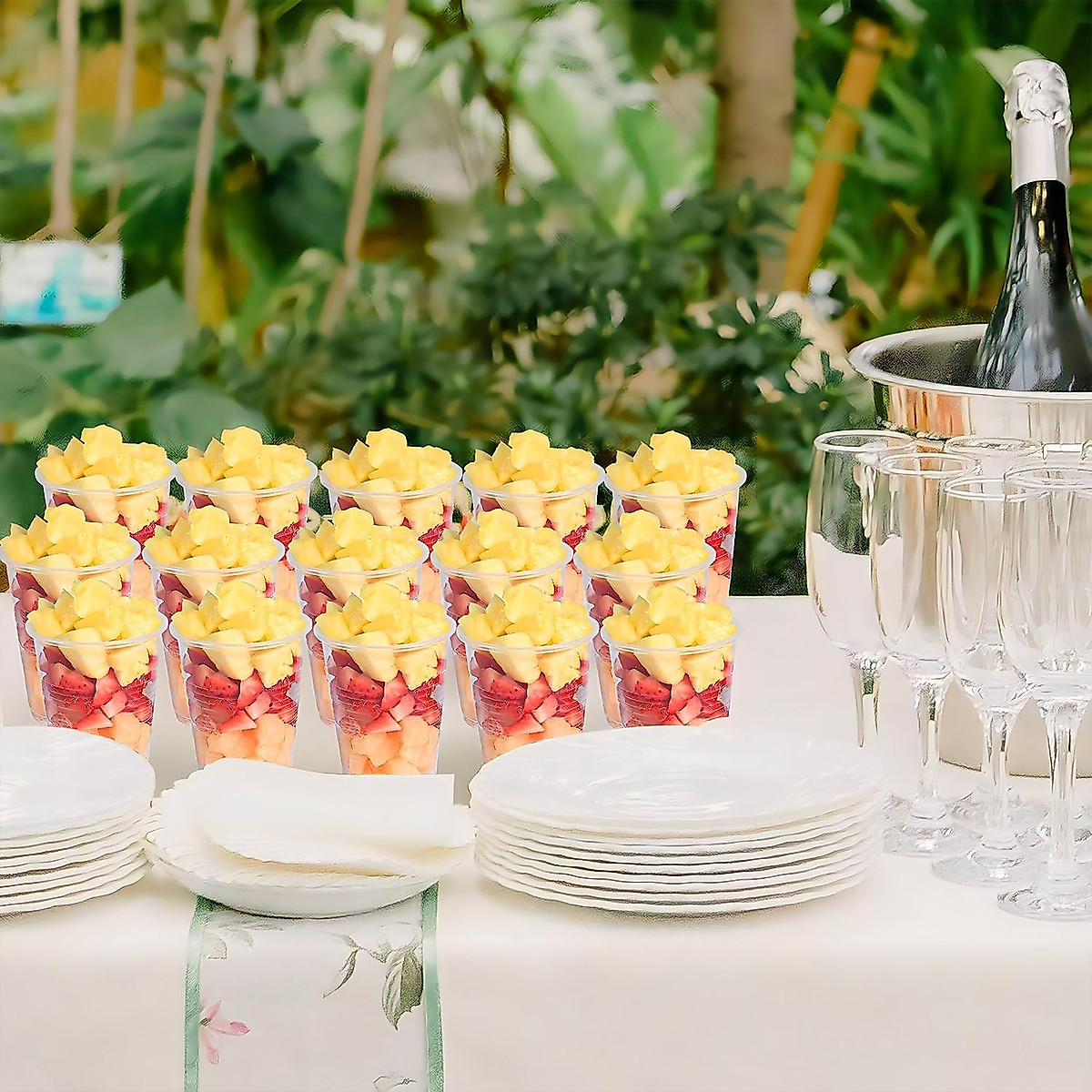 Plastic House Clear Plastic Cups Bulk - 7 oz. (Pack of 100) - Disposable Plastic Drinkware, Perfect Clear Drinking Cup for Cold Drinks And Everyday Use