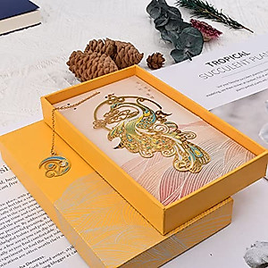 YotoTable Bookmark with Chain 2022 Gift for Women Men Her Him Boy Girl Kid Book Lover (Peacock)