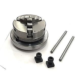 Precision quality 4"/ 100 mm tilting milling indexing rotary table with small chuck, back plate & fixing t nuts bolts-metalworking engineering machine tools (with 65 mm 3 jaw self-centering)