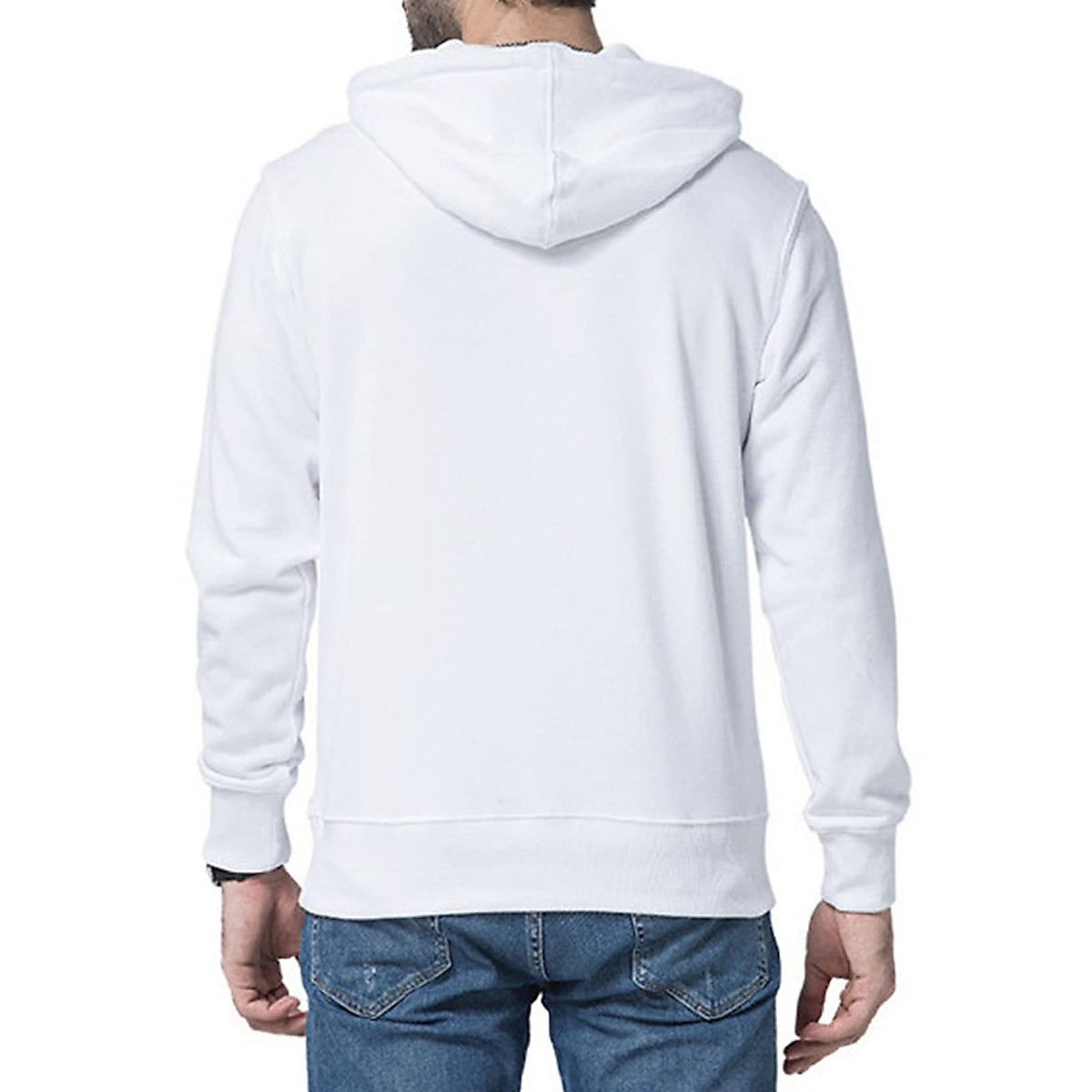 Maiyifu-GJ Men's Solid Athletic Hooded Sweatshirt Casual Long Sleeve Pullover Hoodie Comfy Sports Hoodies with Kanga Pocket (White,4X-Large)