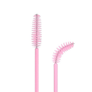 G2PLUS 300PCS Eyelash Brush, Disposable Eyelash Mascara Brushes Wands Applicator Tools Makeup Brush Kits, Eyelash Spoolies Eyelashes Brush for Eyelash Extensions and Eyebrow Brush (Pink)