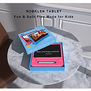 NOBKLEN Kids Tablet 10 Inch with Android 13, 4GB RAM 64GB Storage, Parental Controls, Educational Apps, Dual Camera, WiFi 6, 8000mAh Battery, Kid-Proof Case