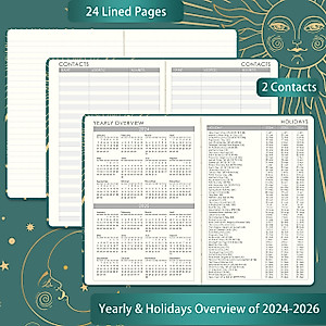 Planner 2024 - Weekly Monthly Planner 2024, 2024 Calendar Planner from January 2024 - December 2024, 5.75" x 8.4", Planner 2024 with Inner Pocket, Pen Holder, Elastic Closure