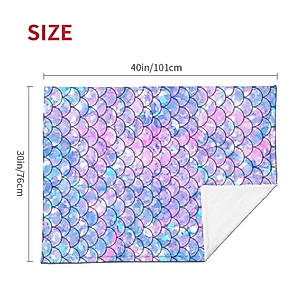 Mermaid Scales Baby Blanket for Girls Soft Plush Throw Blanket for Baby Girl, Toddler Newborn Nursery Bed Blanket Stroller Crib Shower Gift 40x30 Inches
