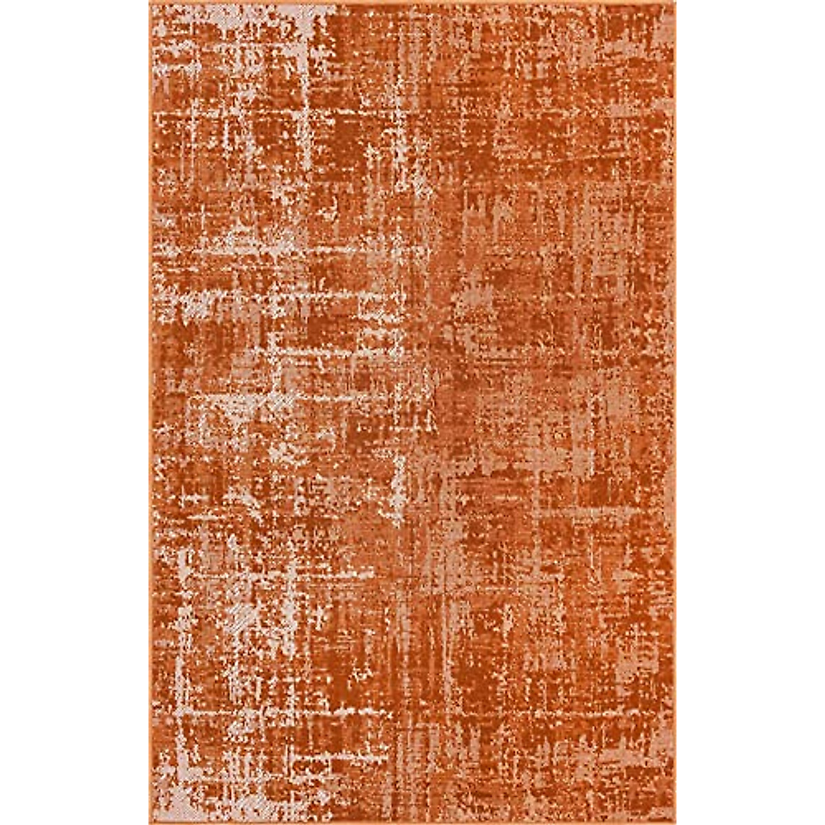 Rugs.com Valencia Collection Area Rug – 5' x 8' Orange Low Rug Perfect for Bedrooms, Dining Rooms, Living Rooms