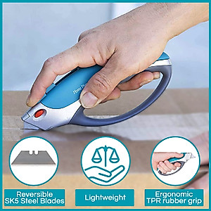 Home Planet Box Cutter Utility Knife plus 3 pack "Where's my Tape Measure" Three Small Measuring Tapes 10 ft