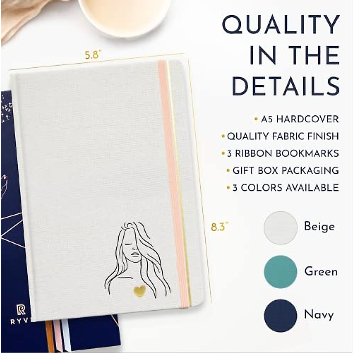 Gratitude Journal for Women - 5 Minute Journal a Day for Positivity and Mindfulness - Guided Journal with Prompts, Affirmation Journal, Mindfulness Journal for Women, Daily Journal for Self Care