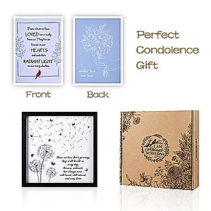 WOODEXPE Sympathy Gift LED Memorial Shadow Box 11x11 Memorial Gifts for Loss of Loved One (Dandelion Black)