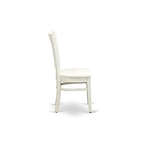 East West Furniture NDVA5-LWH-W Norden 5 Piece Dining Set for 4 Includes a Rectangle Kitchen Table with Dropleaf and 4 Dinette Chairs, 30x48 Inch, Linen White