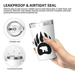 12oz Tumbler Native America Bear Claw Stainless Steel Cup With Straw And Lid Spill Proof Bulk Double Wall Vacuum Reusable Water Tumblers For Cold Hot Drink
