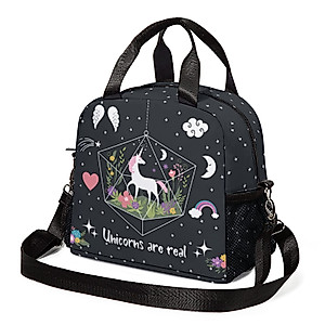Unicorn Lunch Bag, Reusable Insulated Unicorn Lunch Box for Boys Girls, Portable Lunch Tote Bag with Shoulder Strap for Teens(Unicorn)