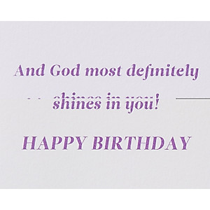 Papyrus Religious Birthday Card - Illustrated by Sandra K Pena (God Shines In You, Stained Glass)